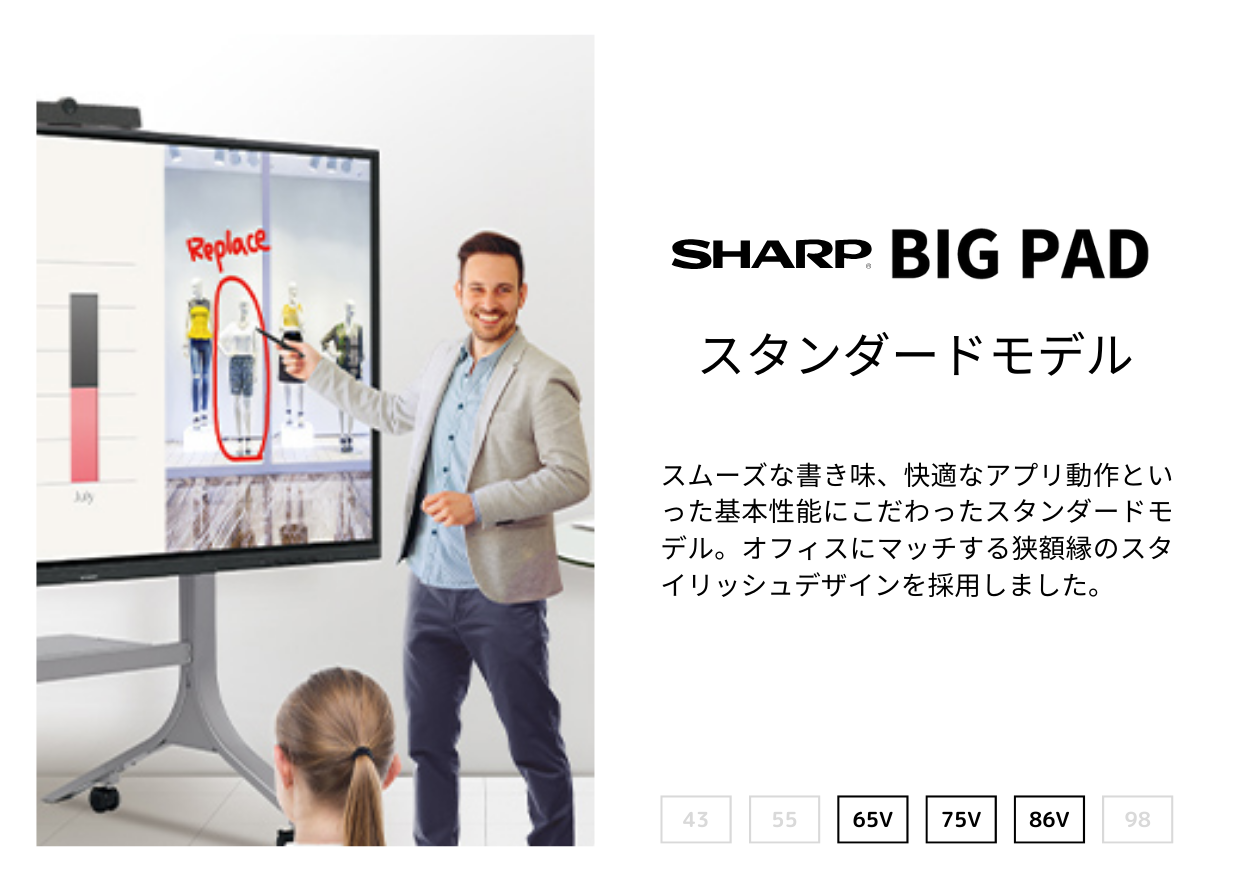 SHARP BIGPAD スタンダードモデル - IFP比較
